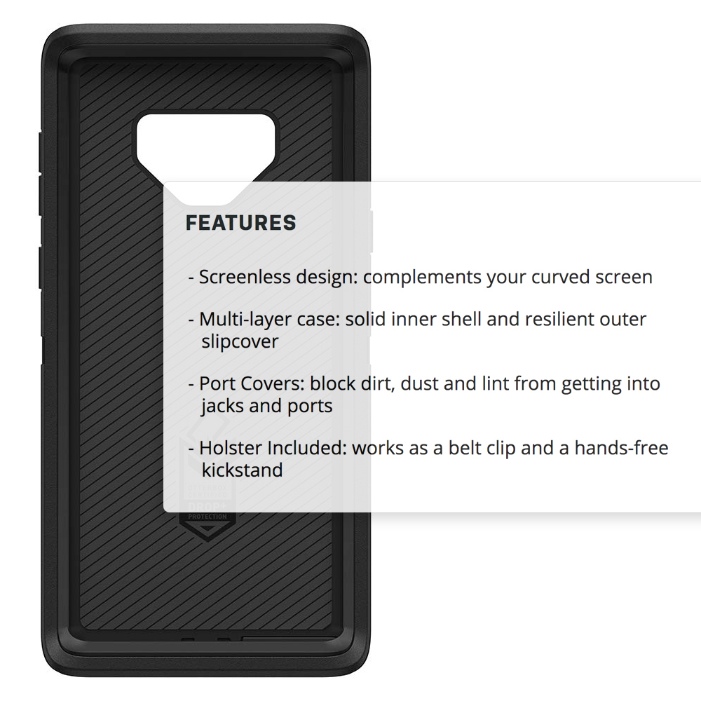 OtterBox Defender Case for Samsung Galaxy Note 9 (Black)